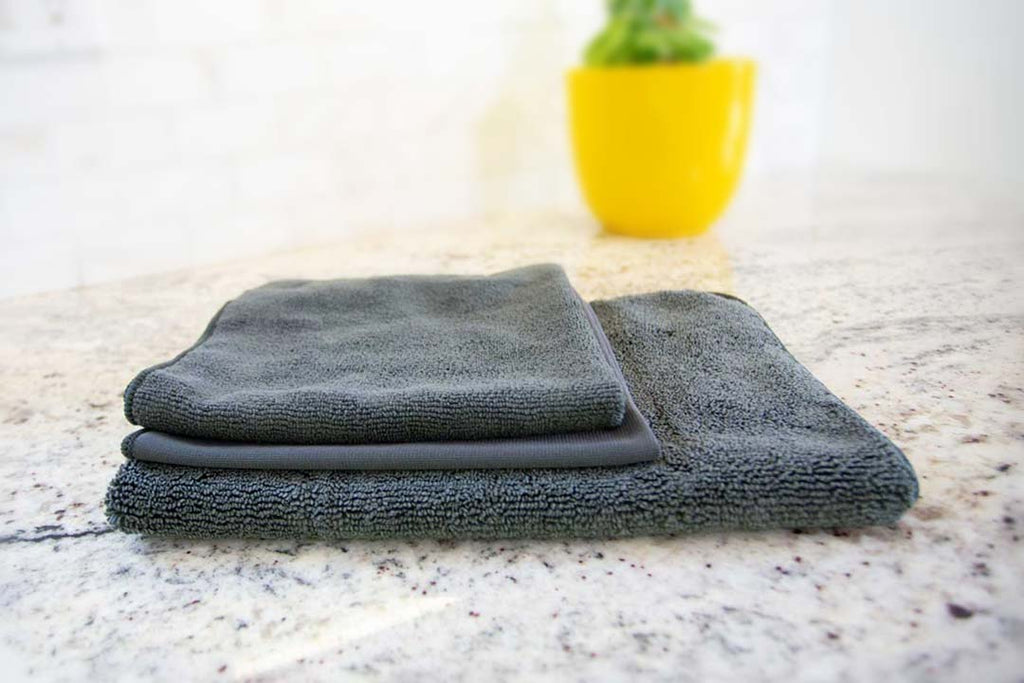 Premium Microfiber Cleaning Cloth Kit in Charcoal | Maker's Clean